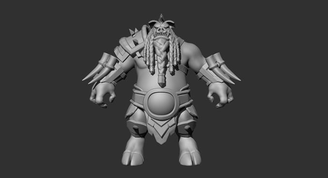 WarPig armored man with beard 3D model | CGTrader