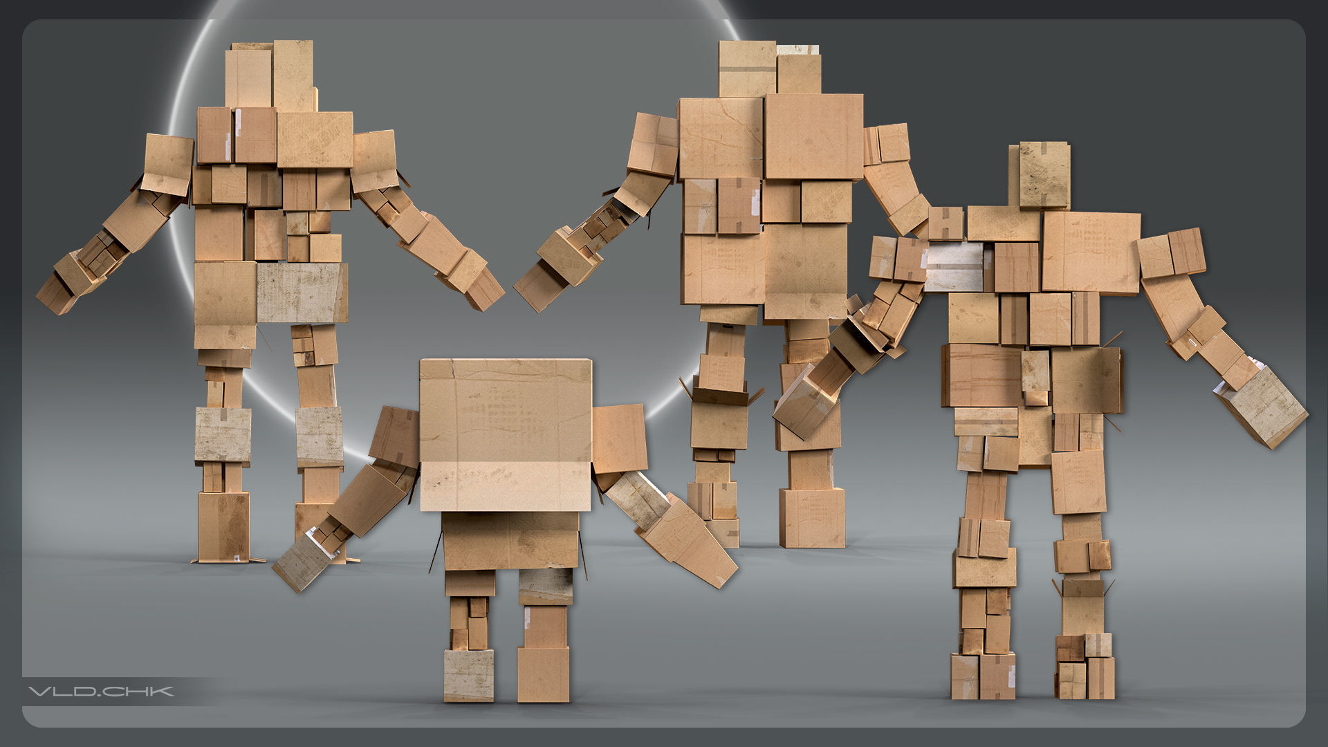 3D model Cardboard Giant Army VR / AR / low-poly | CGTrader