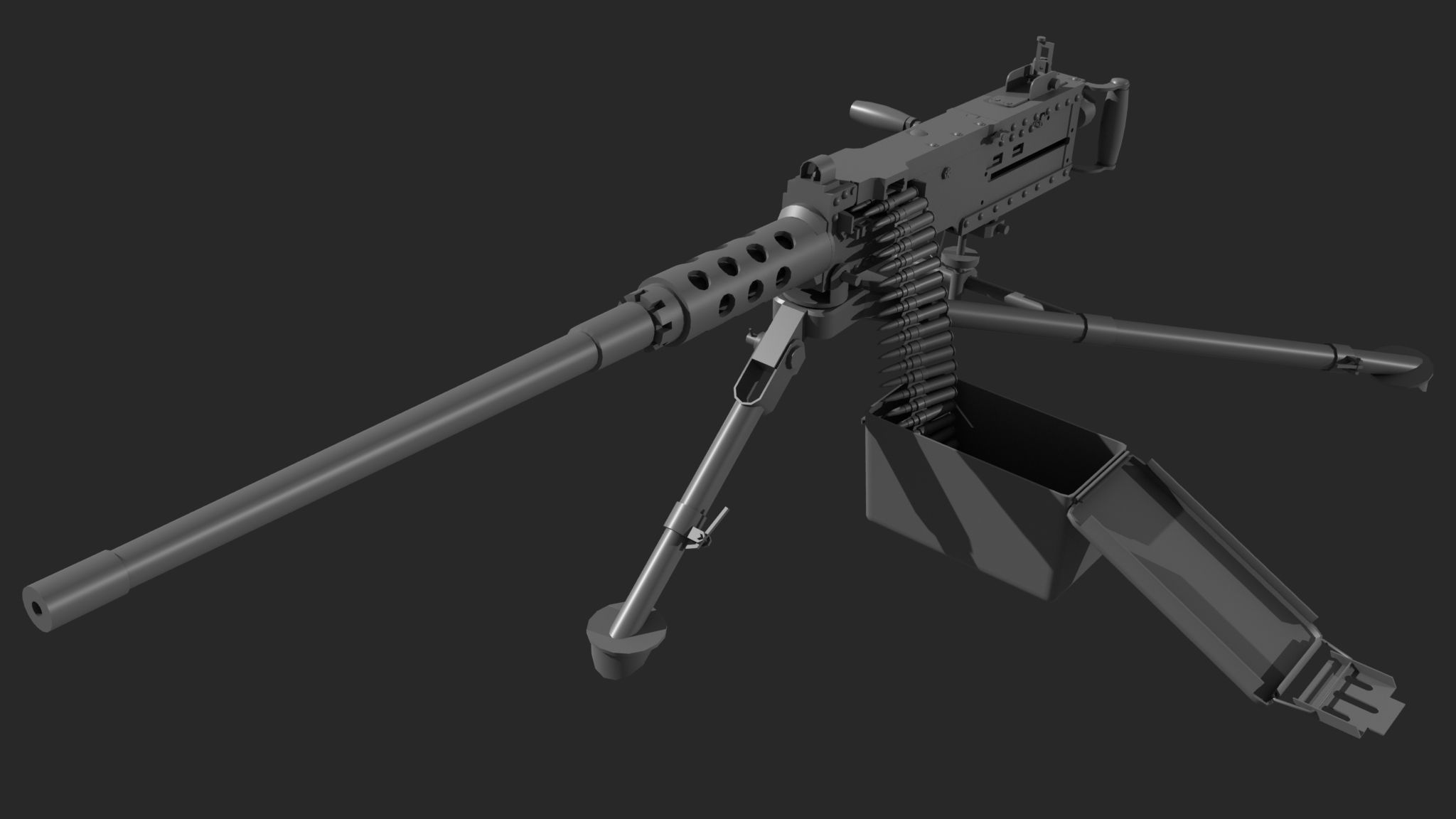 3D model Browning m2 gun 3d model machine gun VR / AR / low-poly | CGTrader