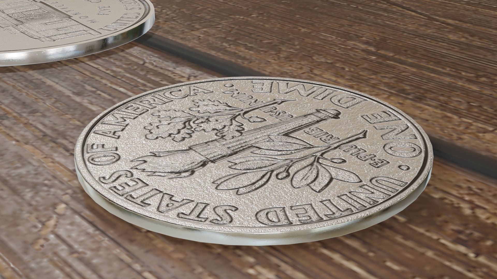 USD American Dollar Coins 3D model | CGTrader