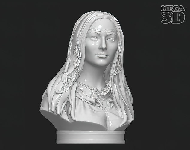 Native American Female Bust Statue 220919 3D model 3D printable | CGTrader