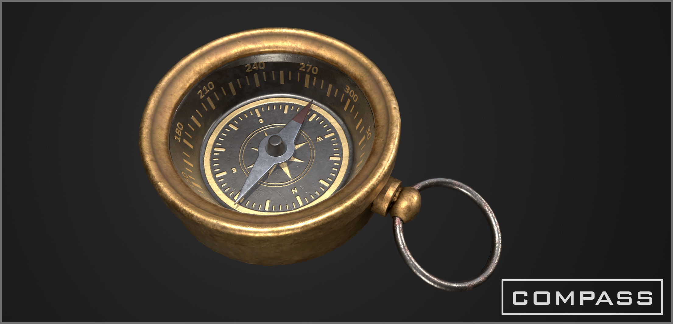 3D model compass gold VR / AR / low-poly | CGTrader