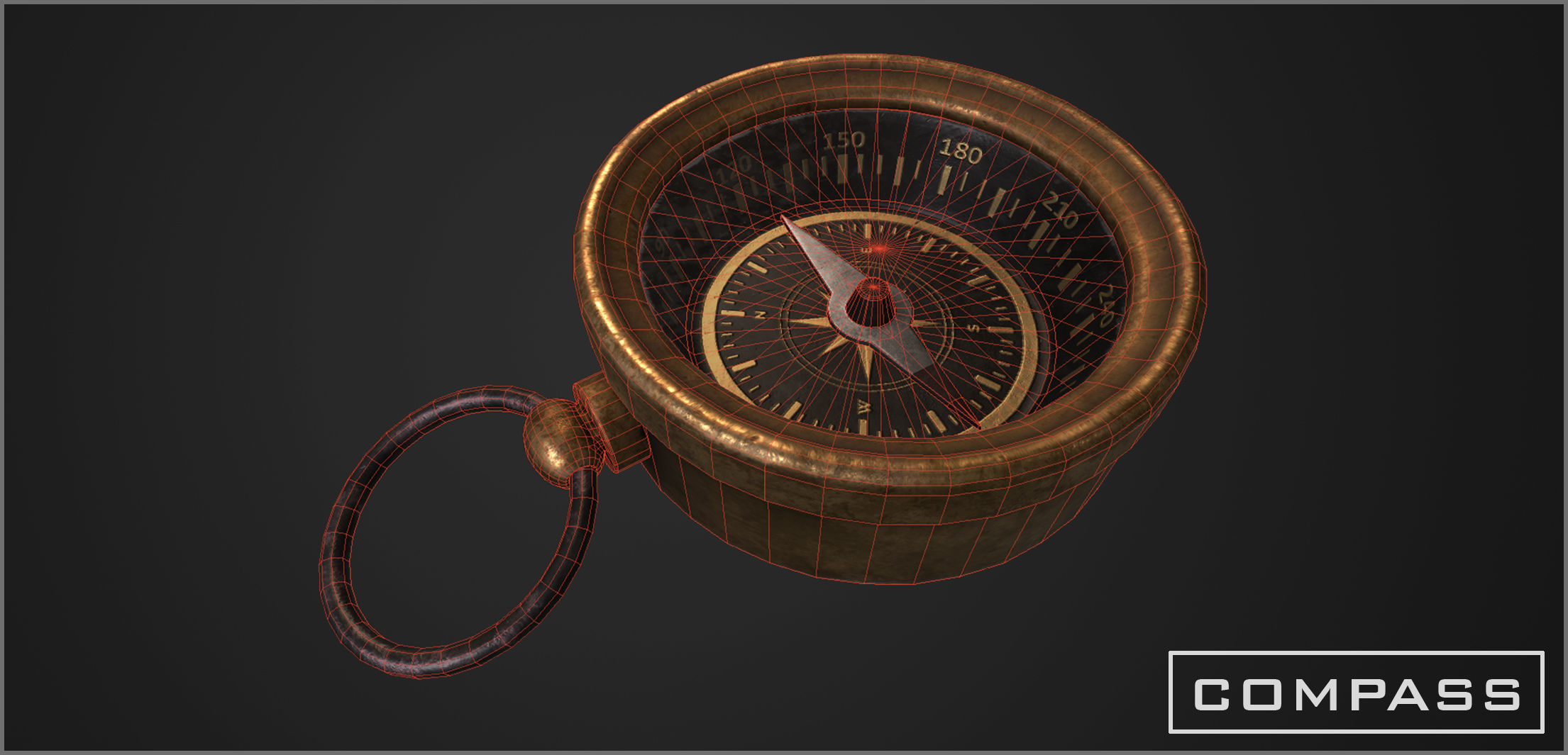 3D model compass gold VR / AR / low-poly | CGTrader