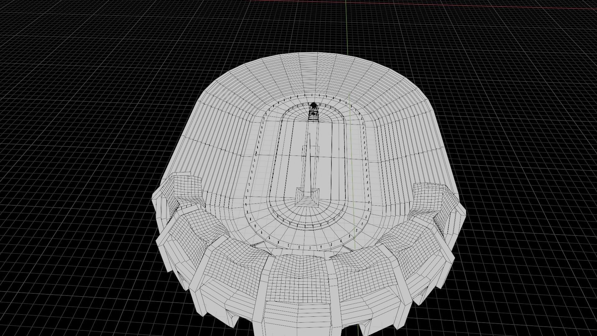 3D model lowpoly well detailed Medieval stadium VR / AR / low-poly ...