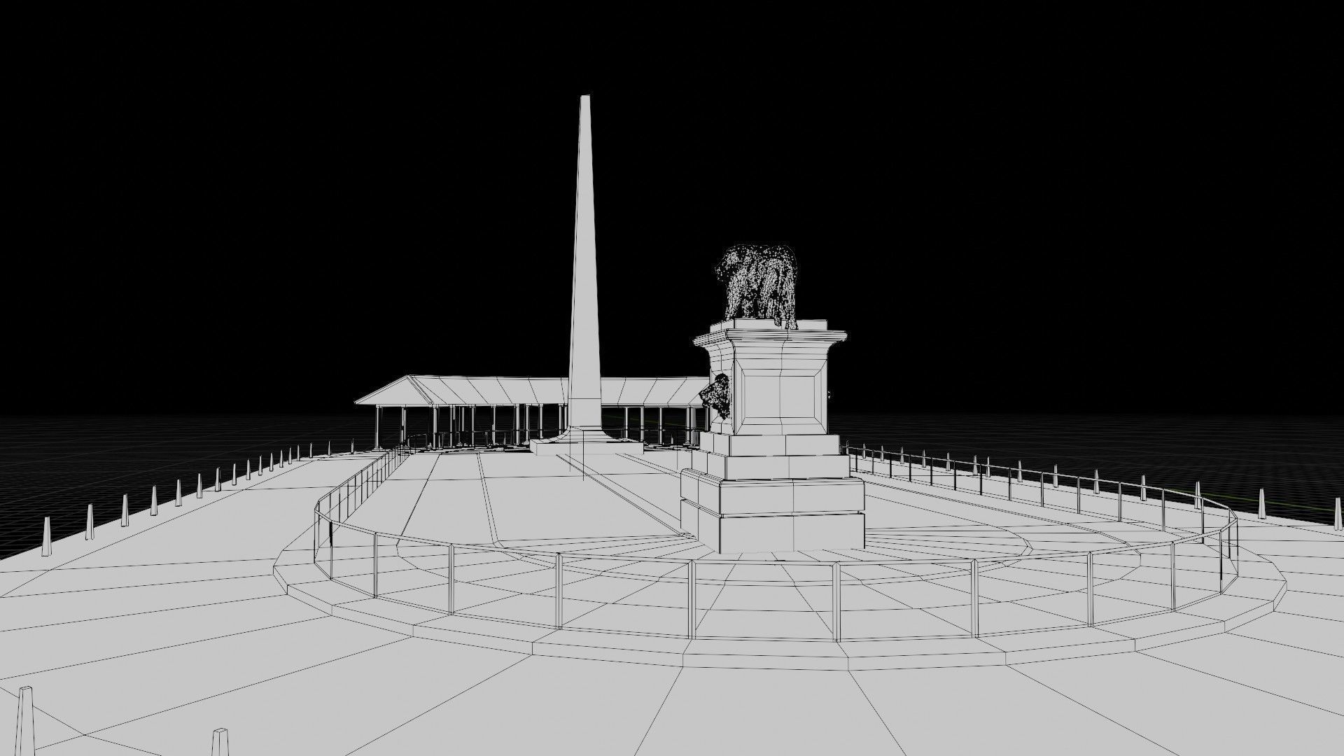 3D model lowpoly well detailed Medieval stadium VR / AR / low-poly ...