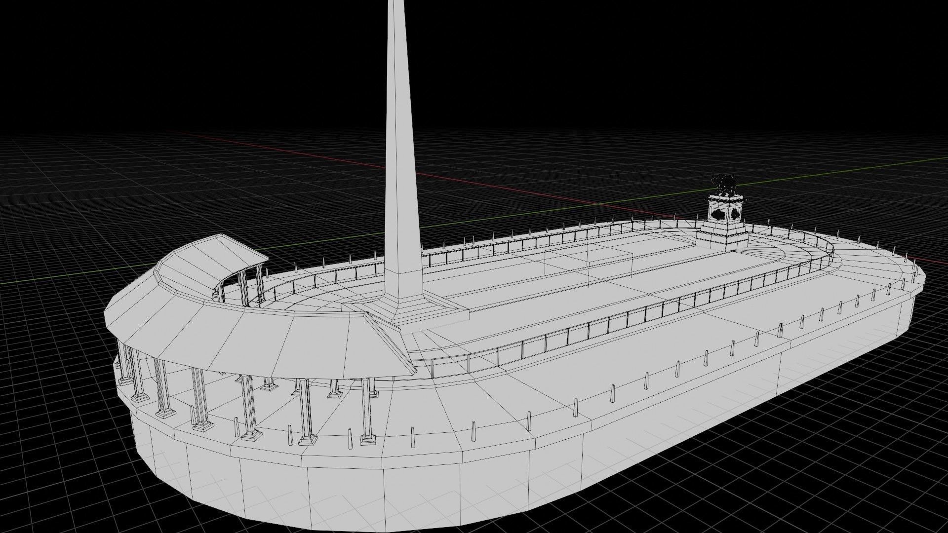 3D model lowpoly well detailed Medieval stadium VR / AR / low-poly ...