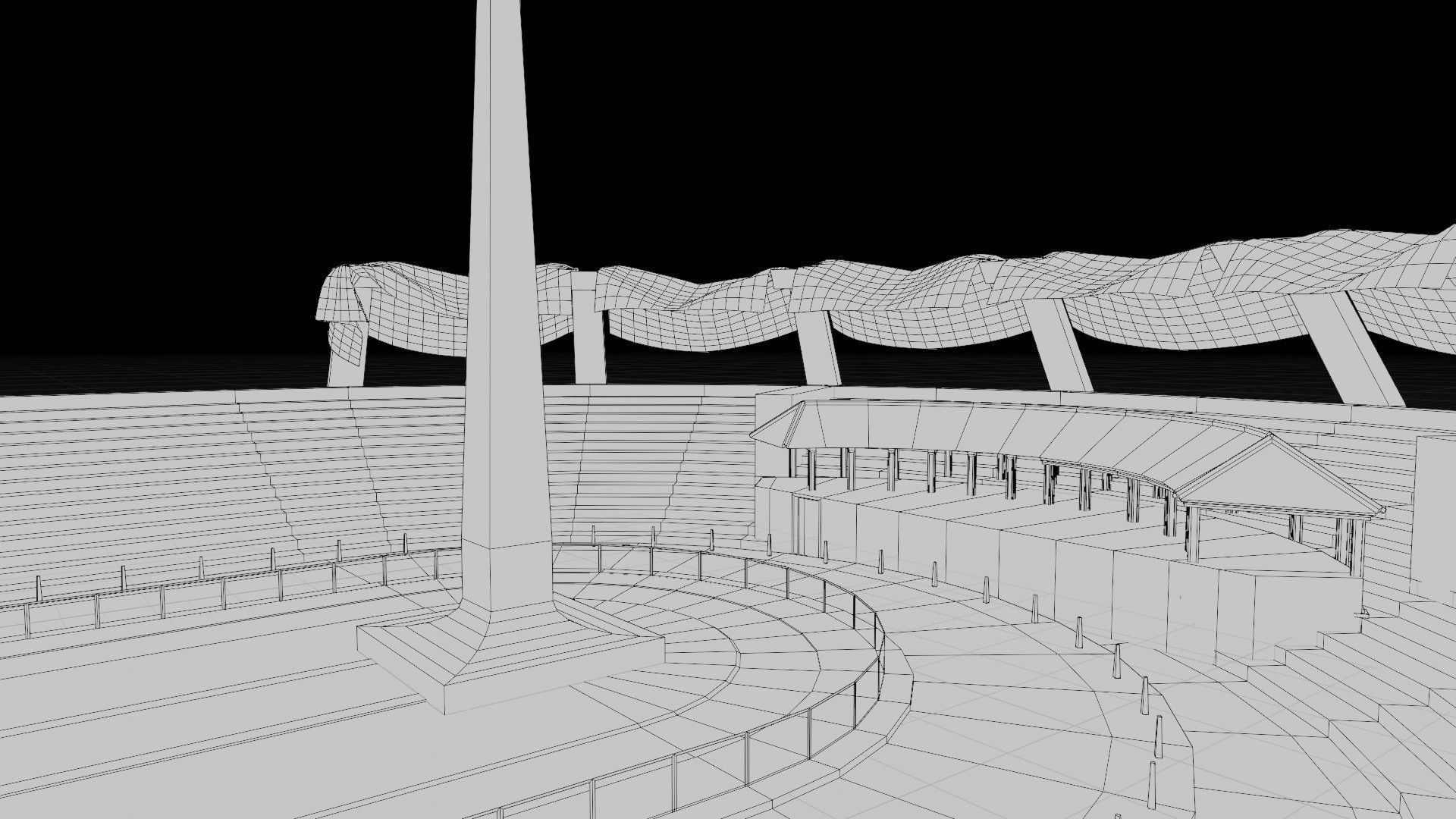 3D model lowpoly well detailed Medieval stadium VR / AR / low-poly ...