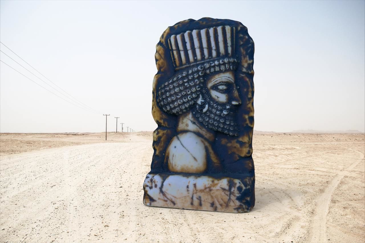 King Darius stone relief 3D model | CGTrader