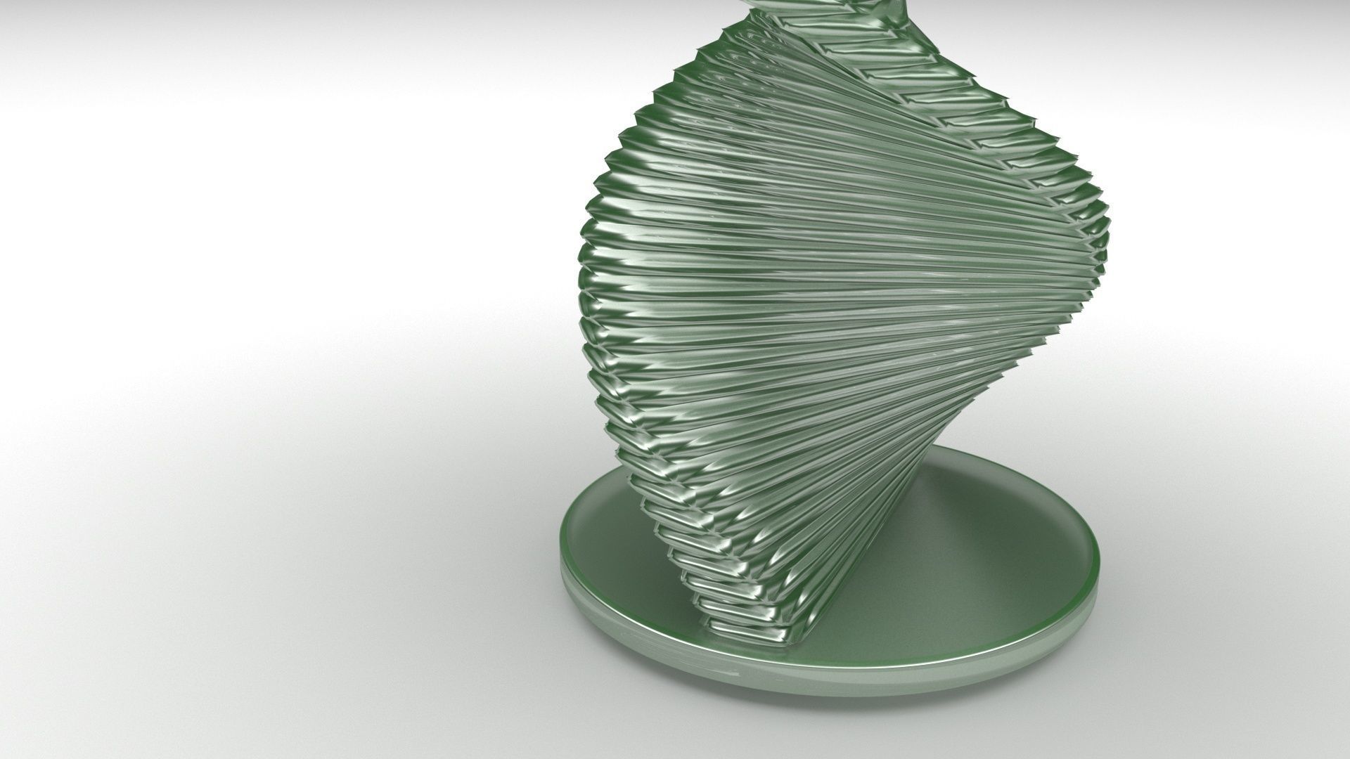 Green Glass Spiral Table 3D model | CGTrader
