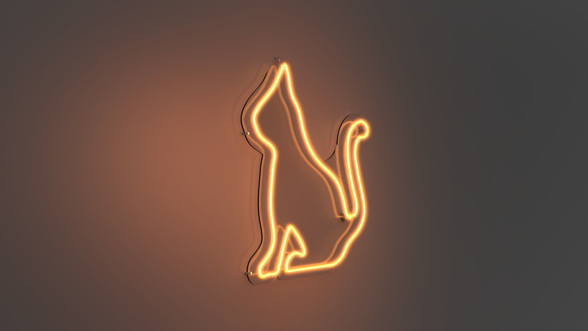 Side Cat - Neon Sign 3D model | CGTrader