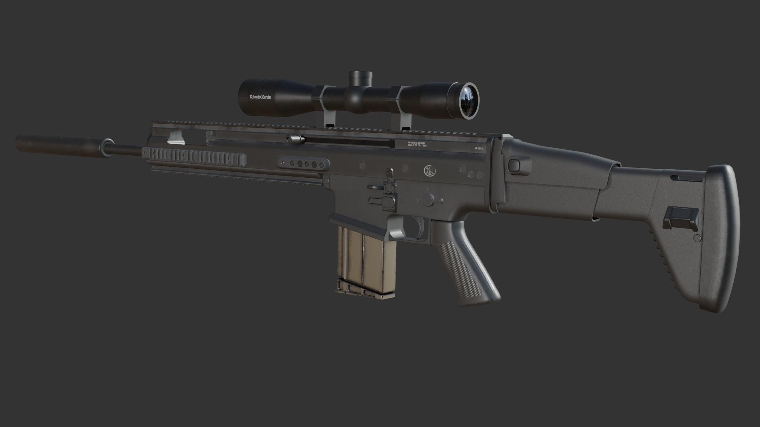 3D model FN SCAR-H PR VR / AR / low-poly | CGTrader