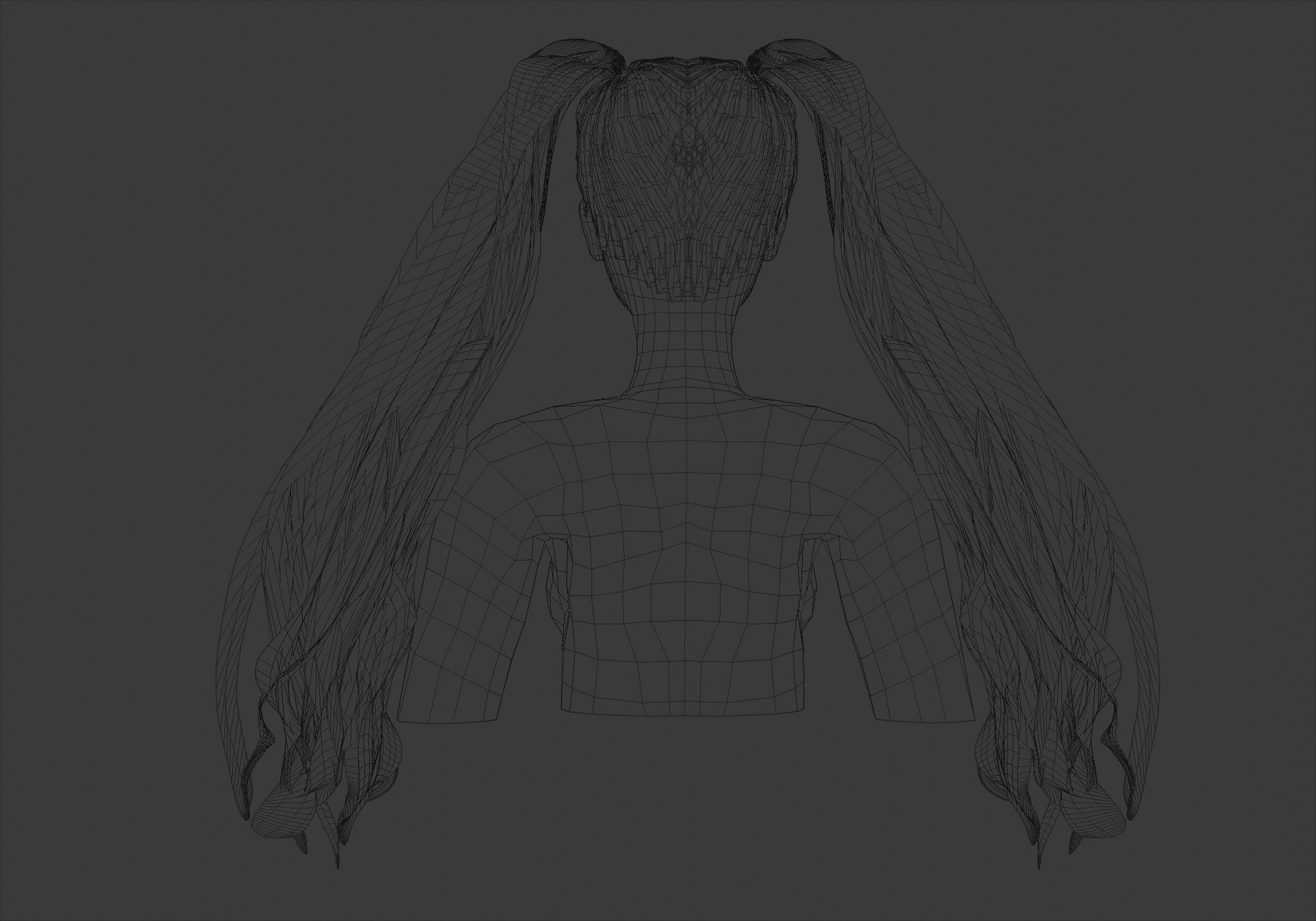 Female Pigtails Hair 3D model | CGTrader