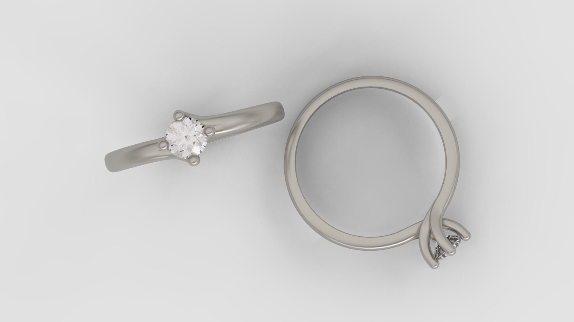 Solitaire Engagement Ring 3d model A86 free 3D model 3D printable ...