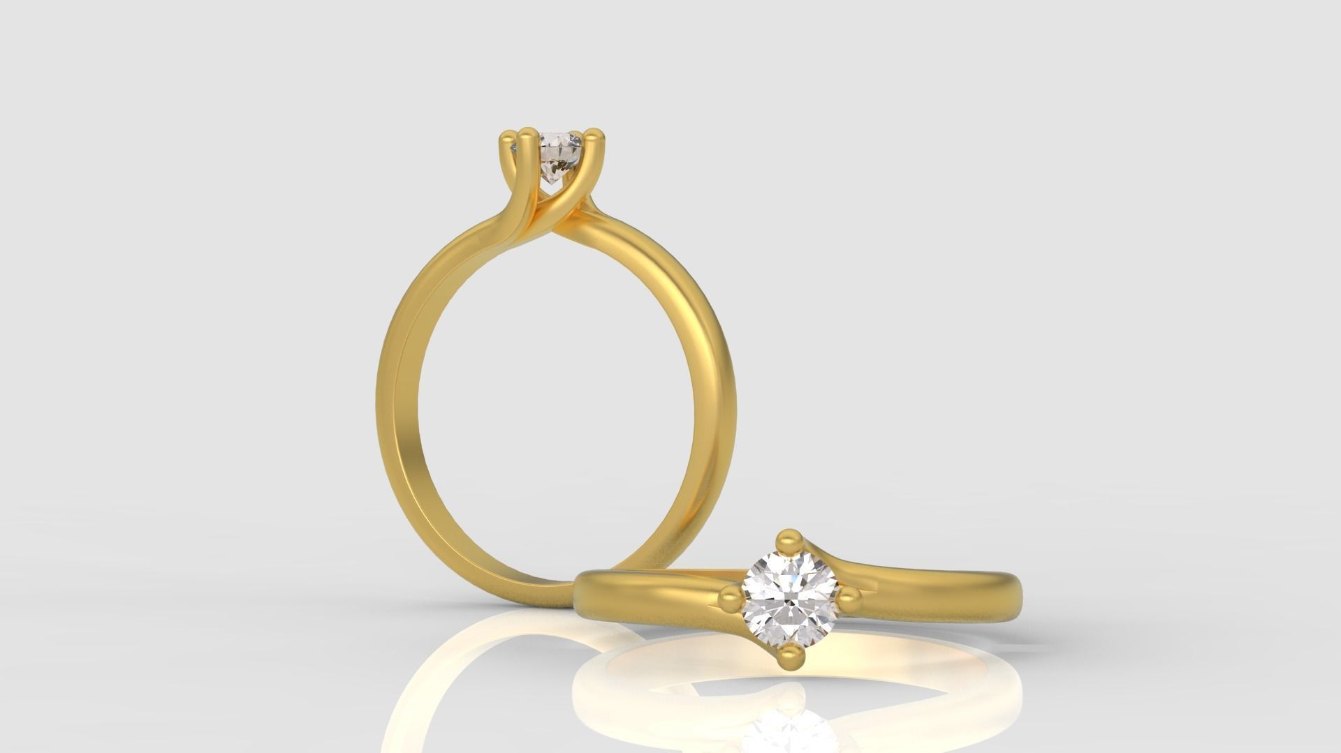 Solitaire Engagement Ring 3d model A86 free 3D model 3D printable ...