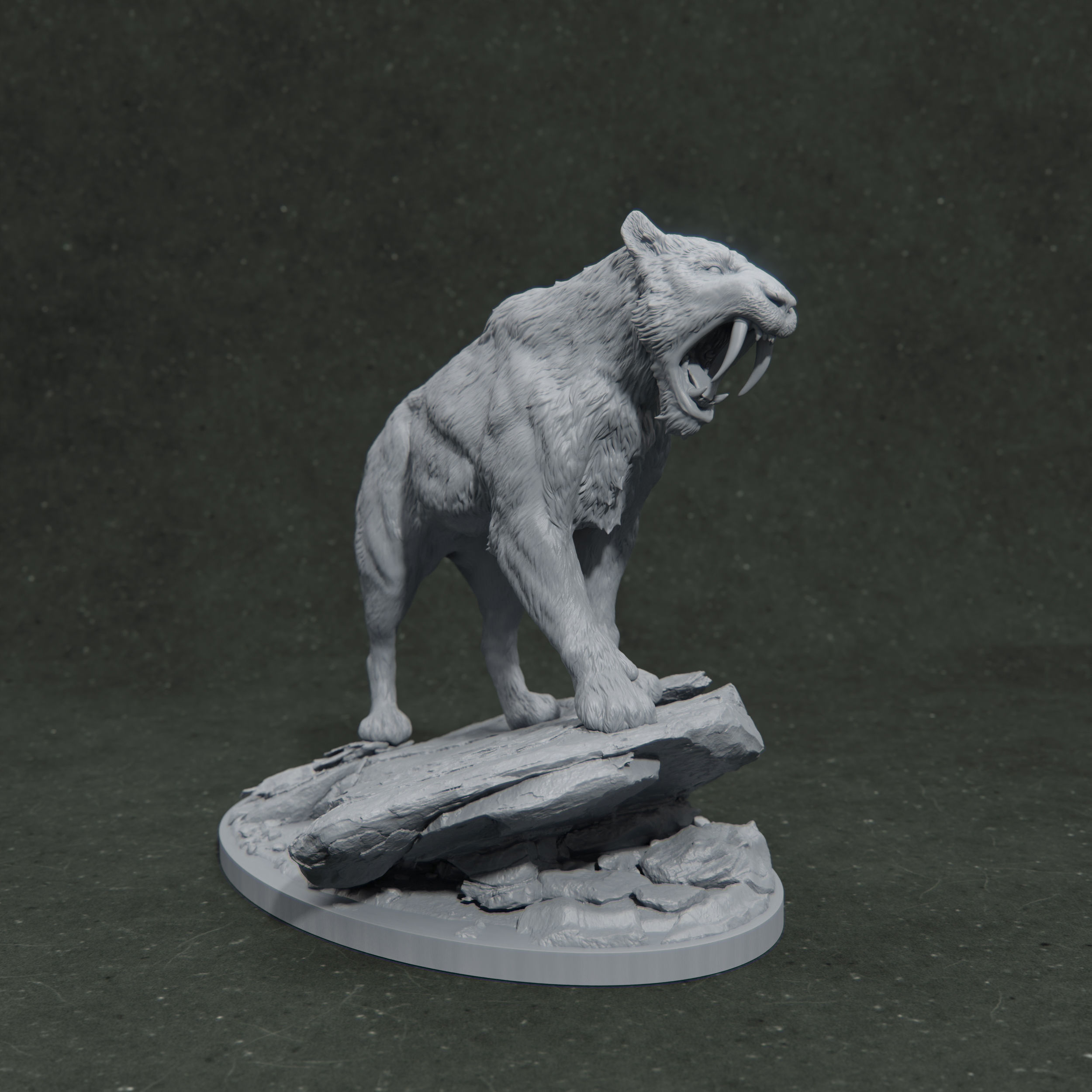 Smilodon Populator roaring 1-35 scale pre-supported free 3D model 3D ...