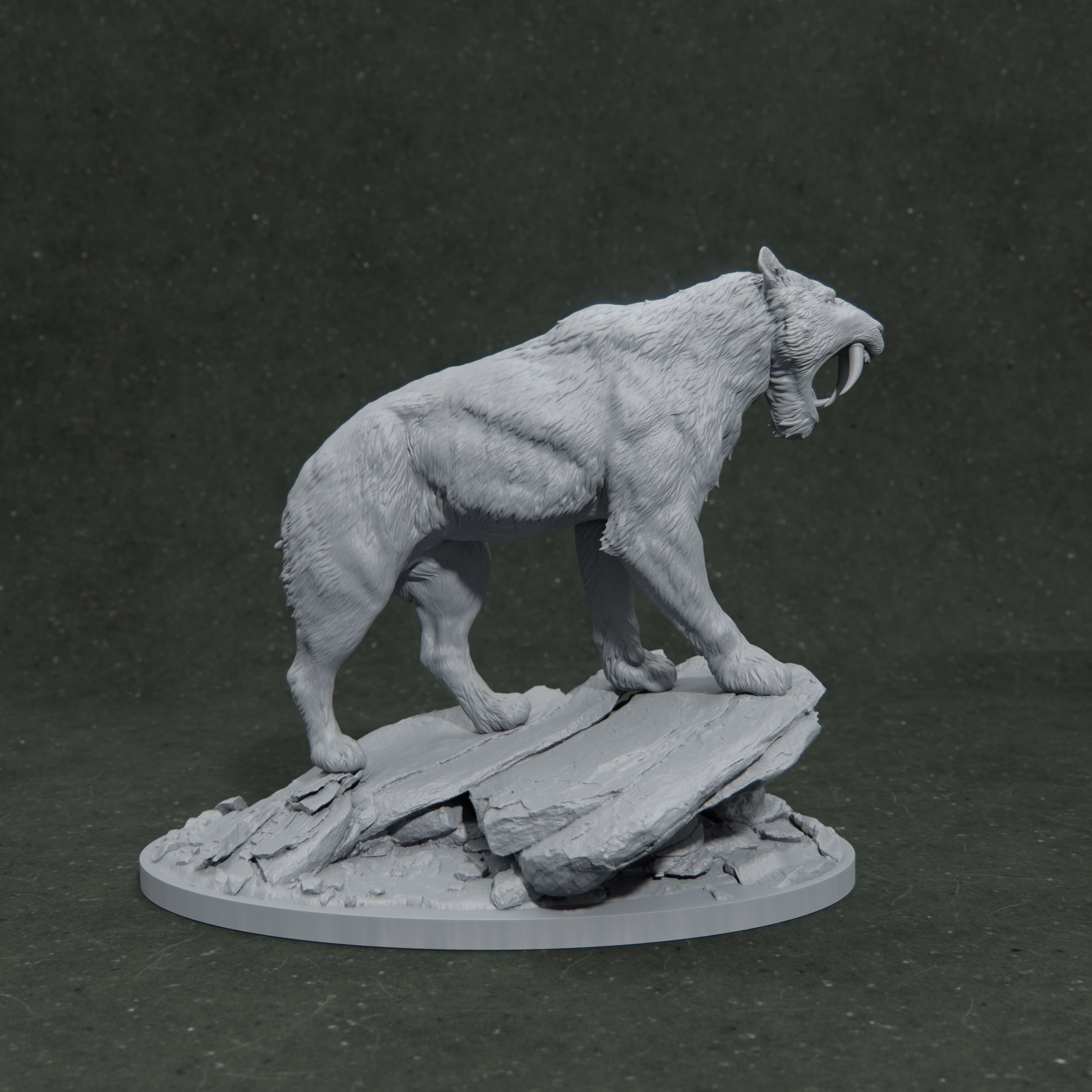 Smilodon Populator roaring 1-35 scale pre-supported free 3D model 3D ...