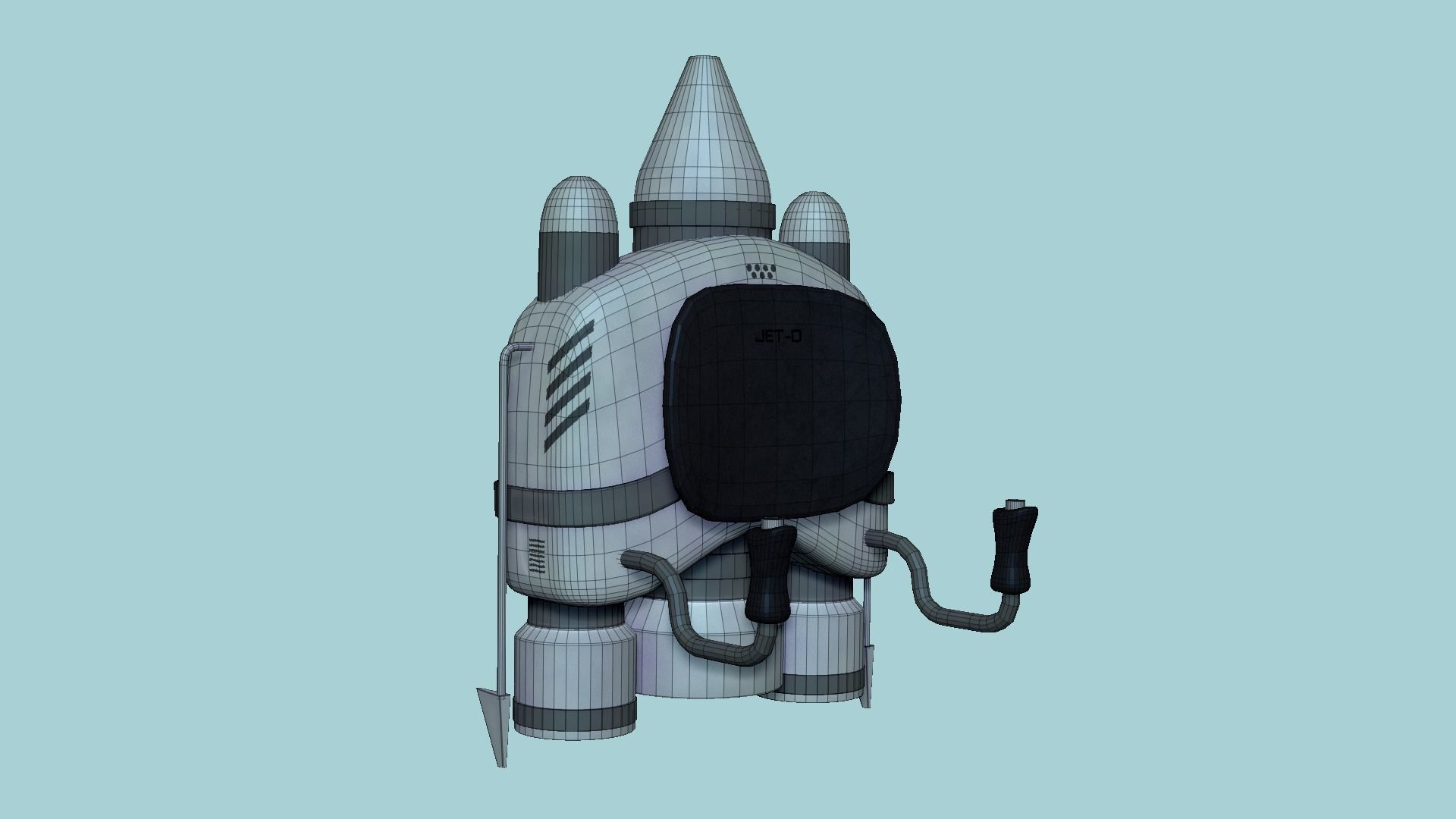3D model Jetpack D06 Chrome - SciFi Character Design VR / AR / low-poly ...
