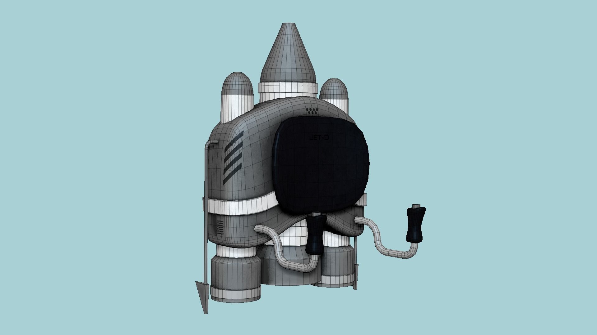 3D model Jetpack D07 Steel - SciFi Character Design VR / AR / low-poly ...