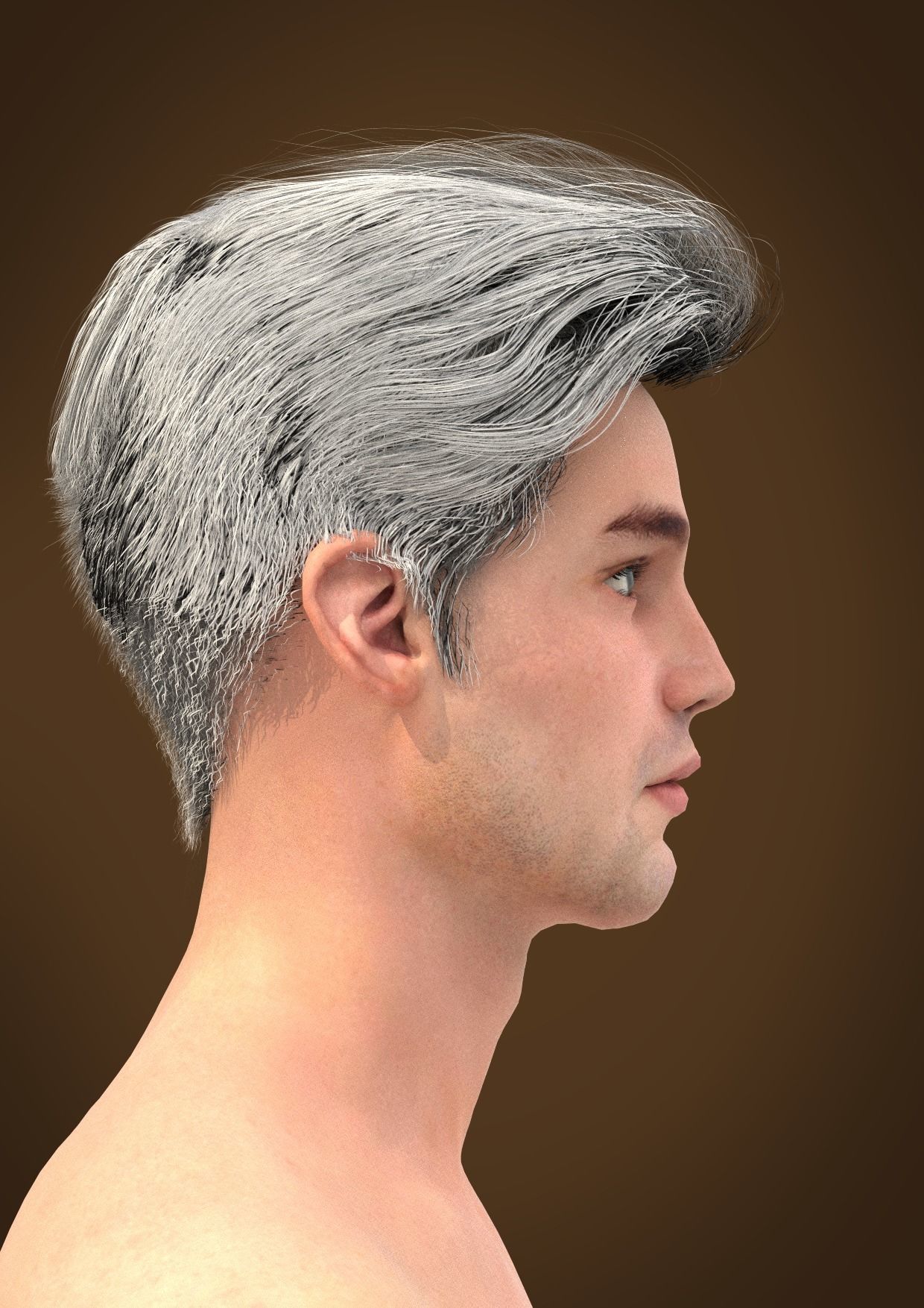 Men hair 019-MV2 for Thomas-MV2 3D model from Clo3D Software 3D model ...