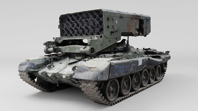 Russian TOS-1 Buratino TOS-1A Solntsepyok destroyed by Ukraine 3D model ...