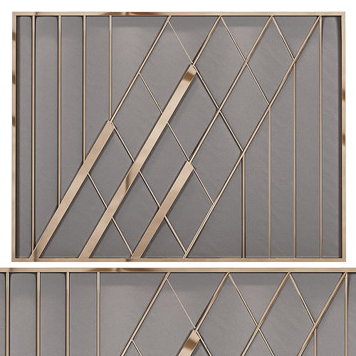 Decor geometric wall art in gold and silver 3D model | CGTrader