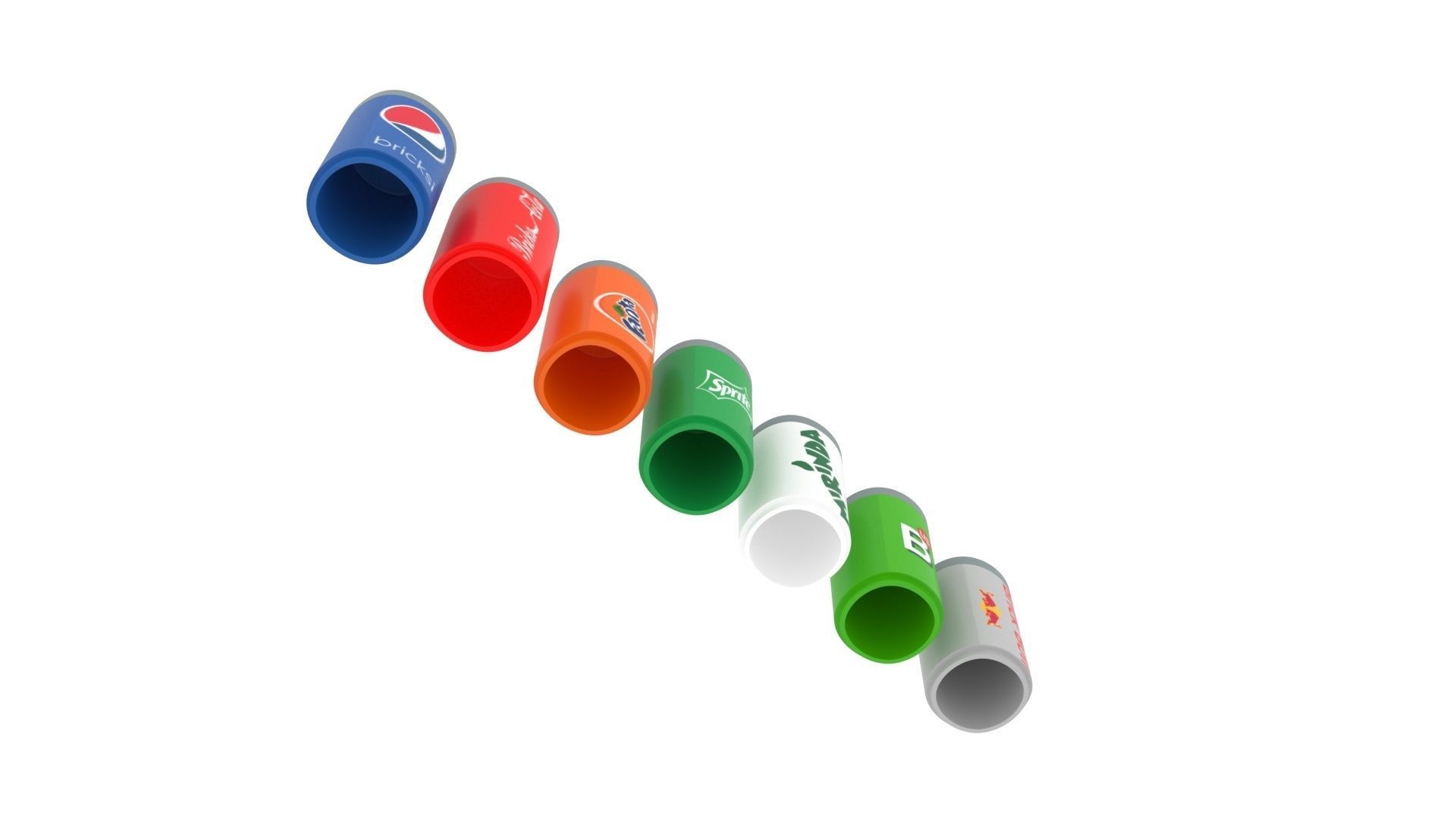 Lego Soda Cans Set 3D model | CGTrader