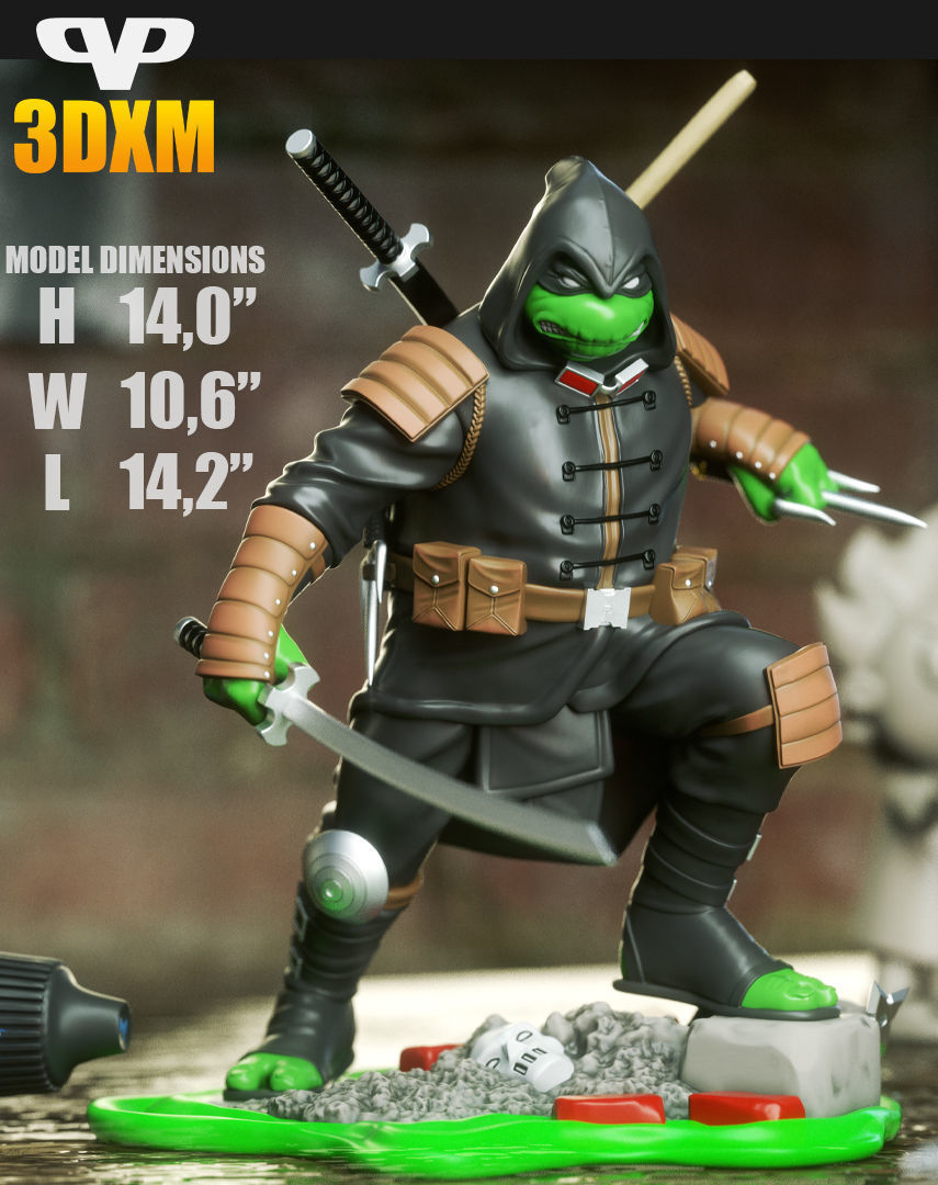 Last Ronin Michelangelo STL for 3D Printing ChibiSTL 3DXM 3D model 3D ...