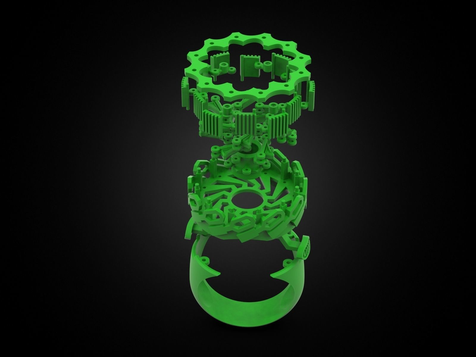 Dynamic mechanical ring 3D model 3D printable | CGTrader