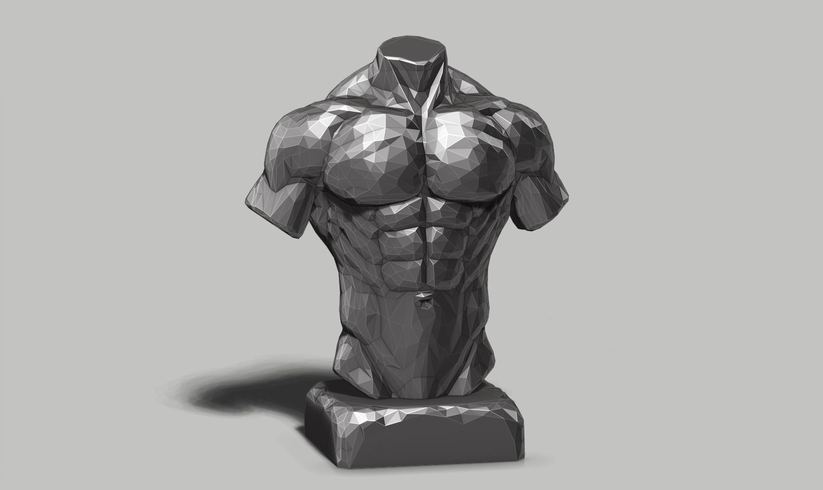 low poly torso 3d print model 3D model 3D printable | CGTrader