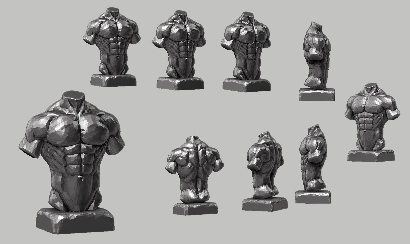 low poly torso 3d print model 3D model 3D printable | CGTrader