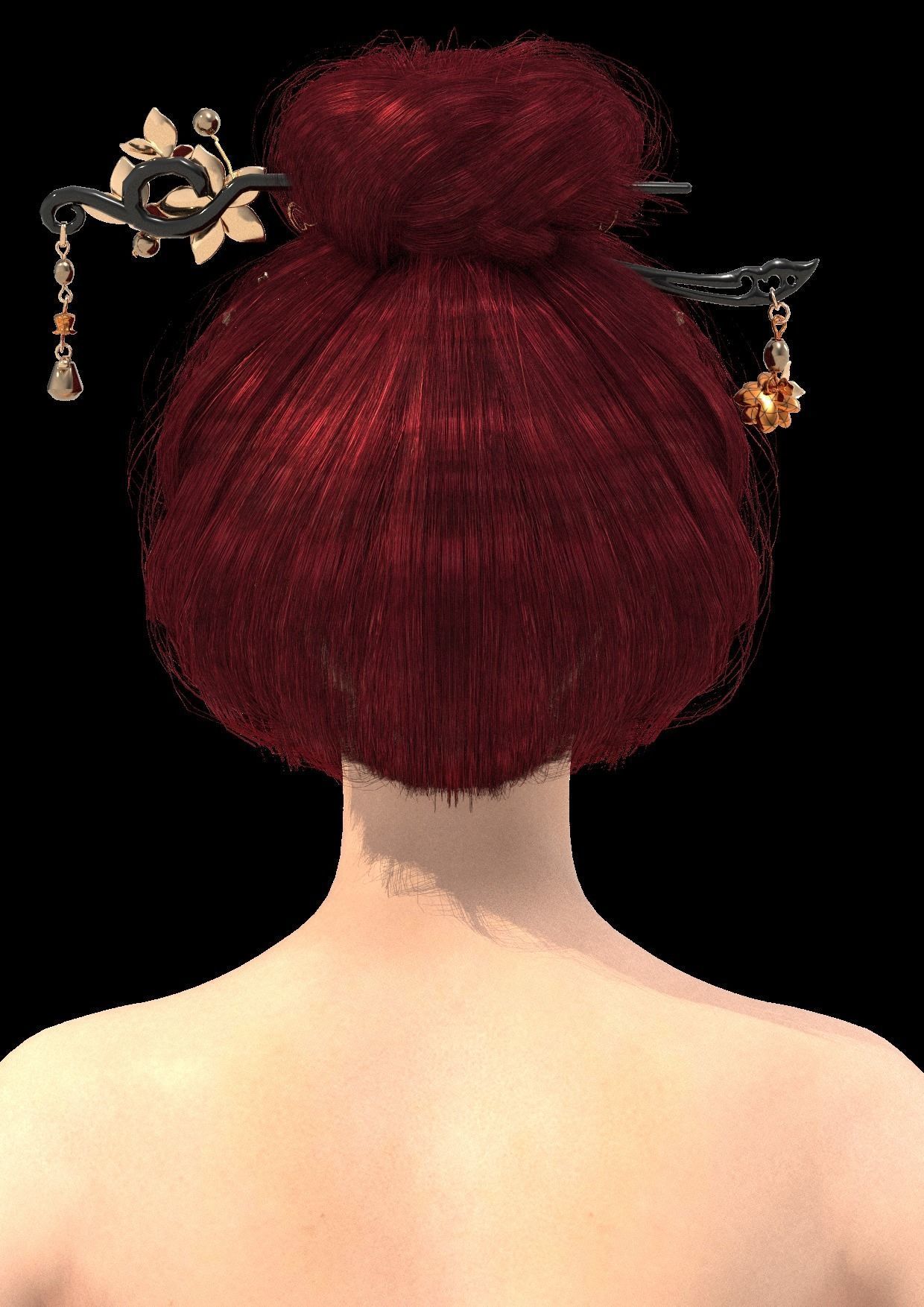 Long hair 031-FV2 for Yuna-FV2 3D model from 3DClo Software 3D model | CGTrader