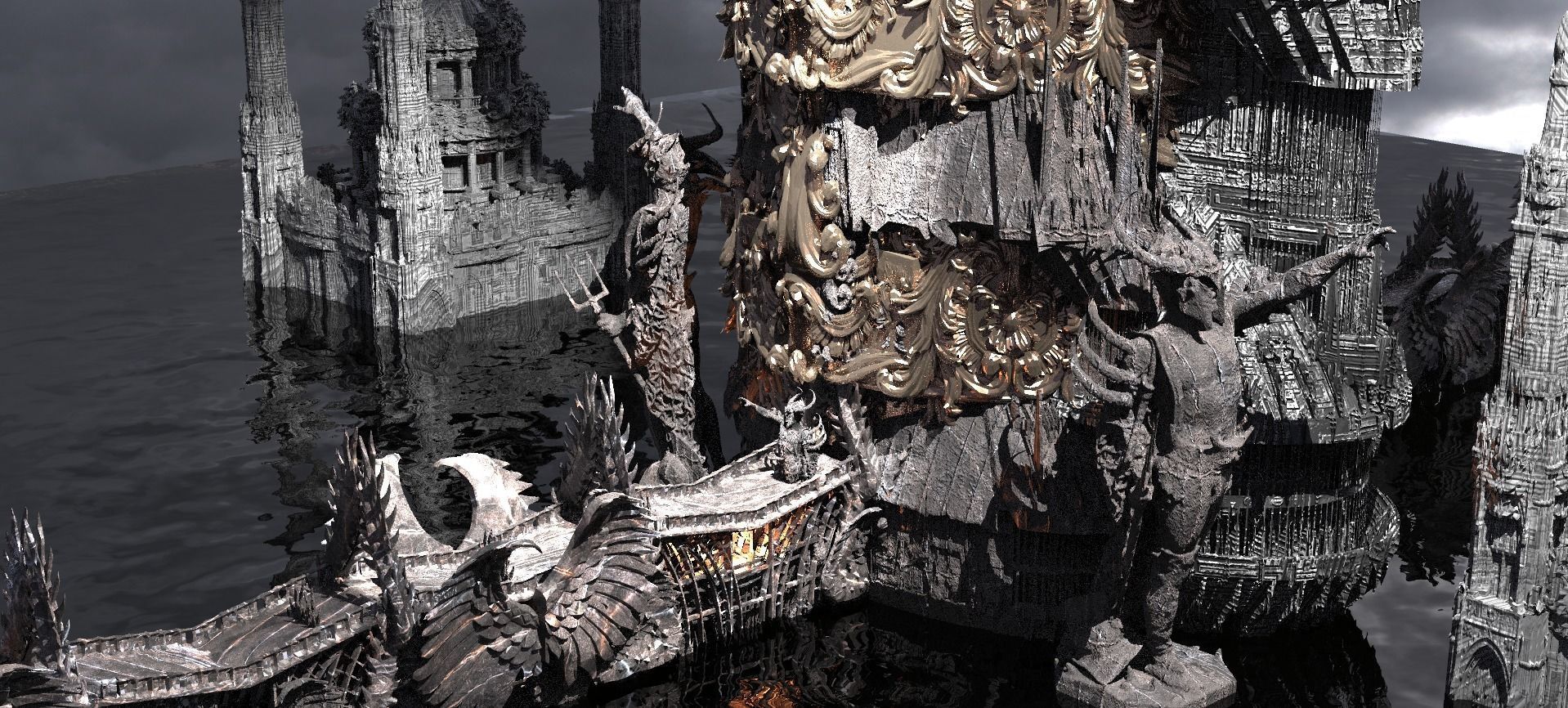 Ocean Cyberpunk Sea City 2 3D model | CGTrader