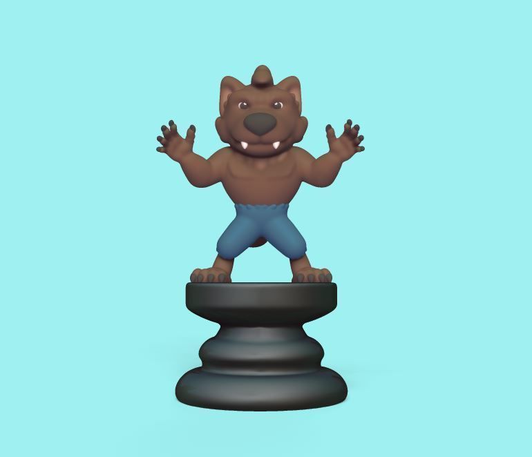 Halloween Chess - Werewolf 3D model 3D printable | CGTrader