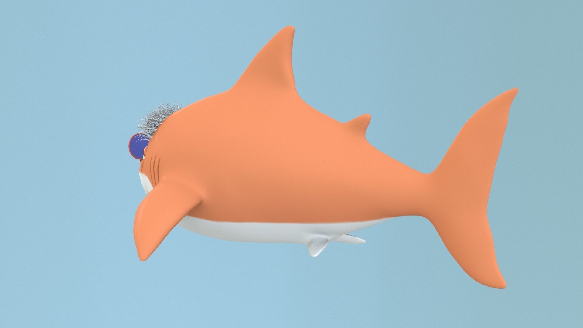 3D model grandma shark fish cartoon VR / AR / low-poly | CGTrader