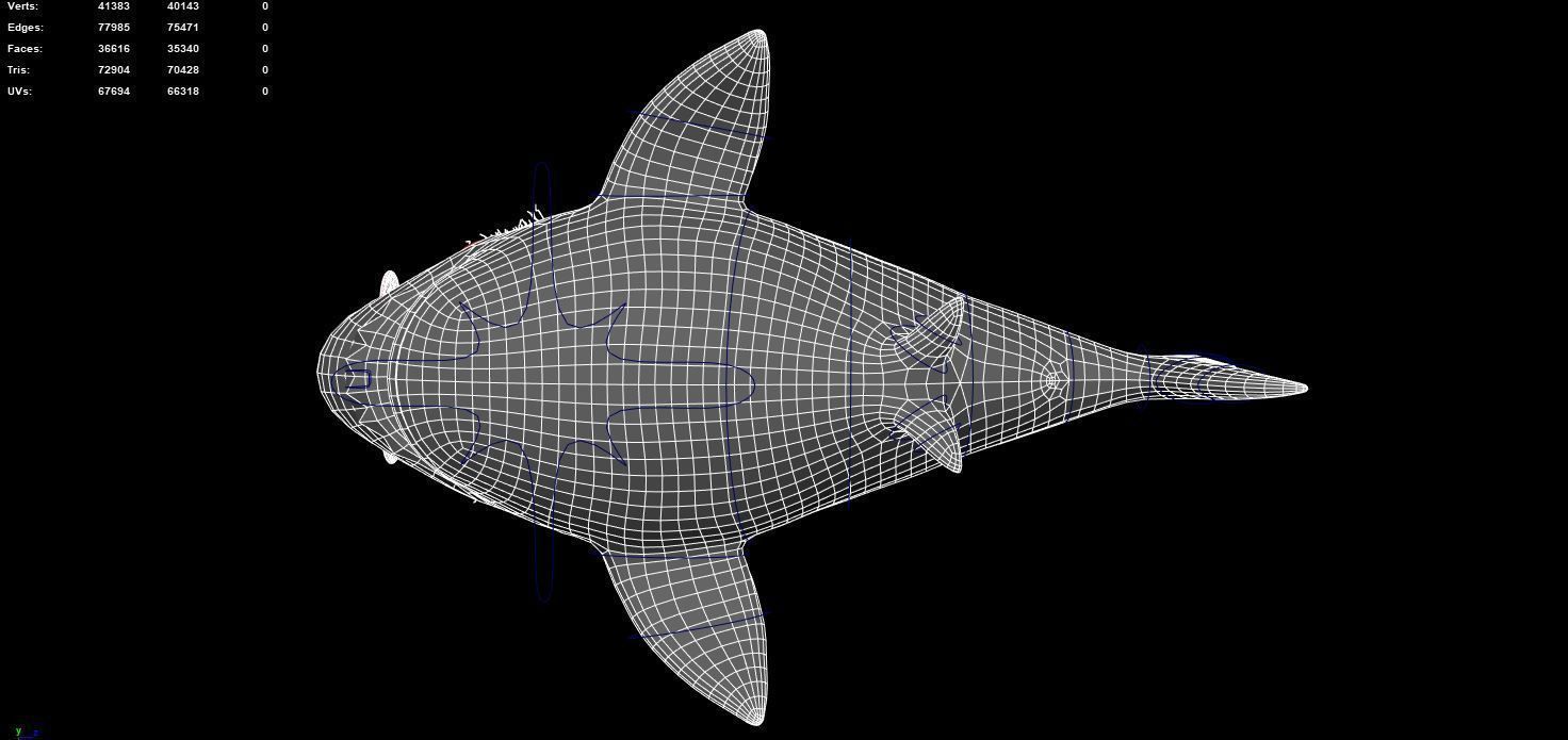 3D model grandma shark fish cartoon VR / AR / low-poly | CGTrader