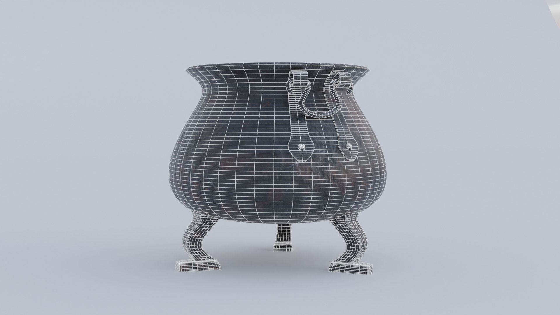 Forged Iron Cauldron with 4K Textures 3D model | CGTrader