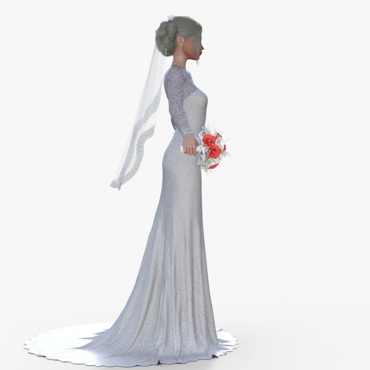 Cartoon Bride 3D model rigged | CGTrader