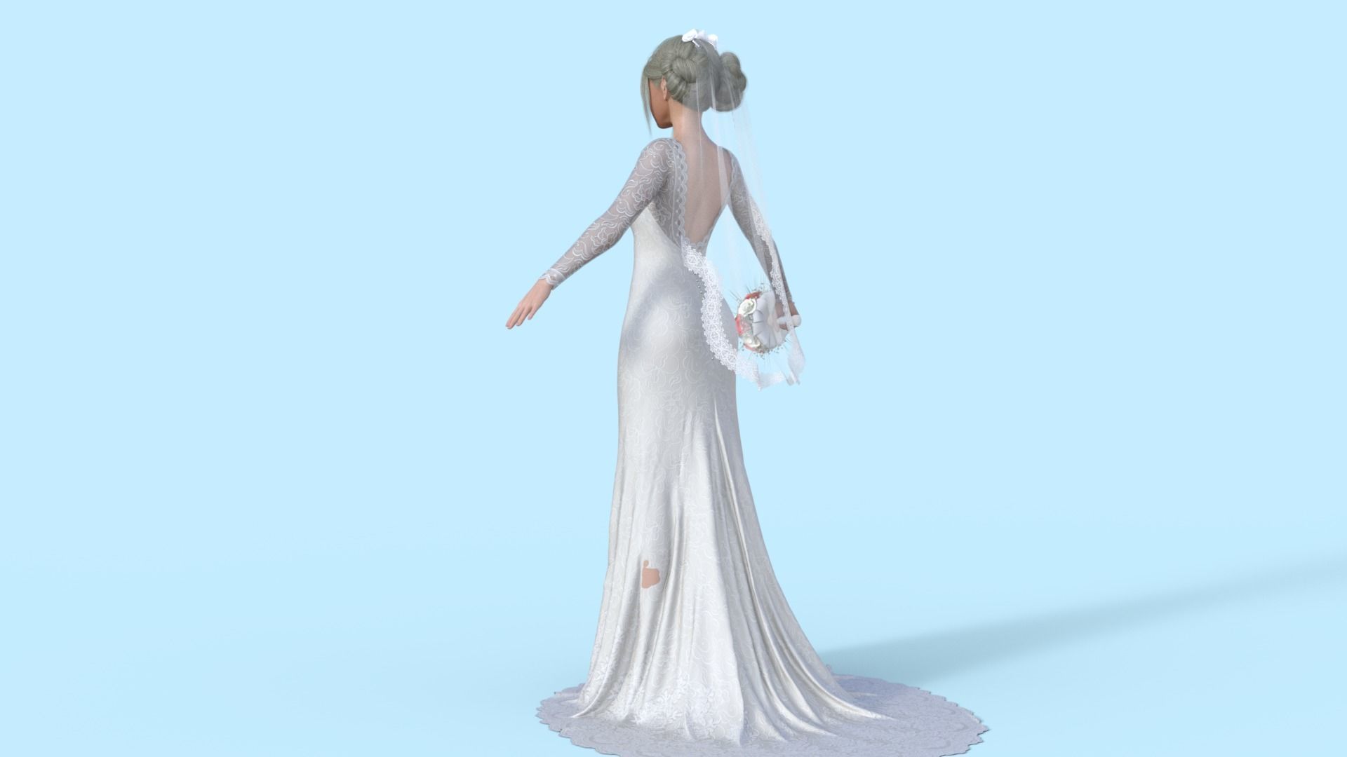 Cartoon Bride 3D model rigged | CGTrader