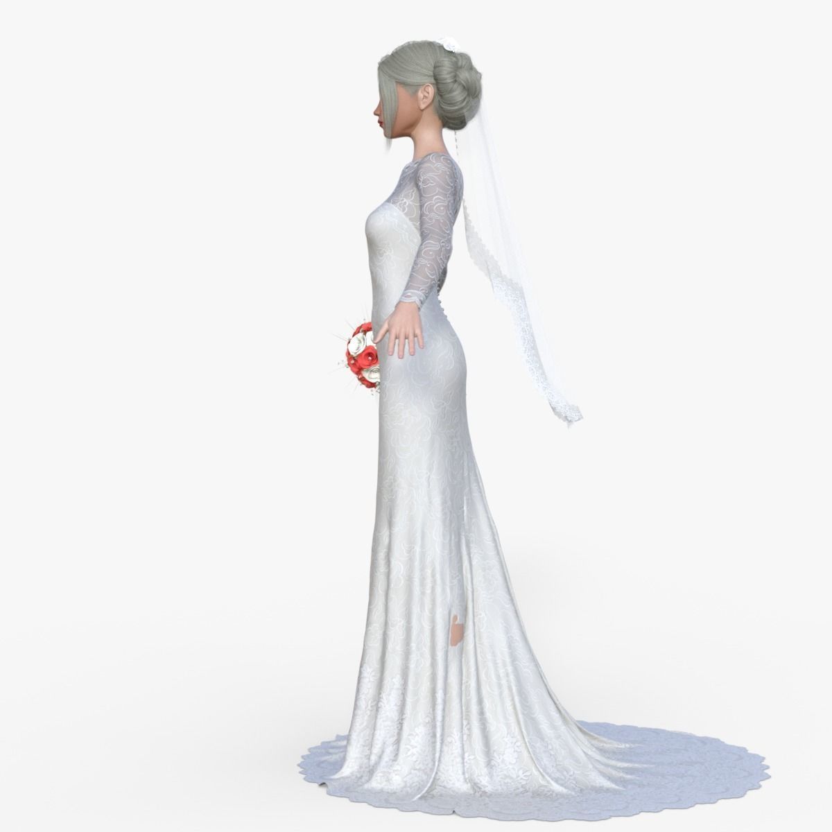 Cartoon Bride 3D model rigged | CGTrader