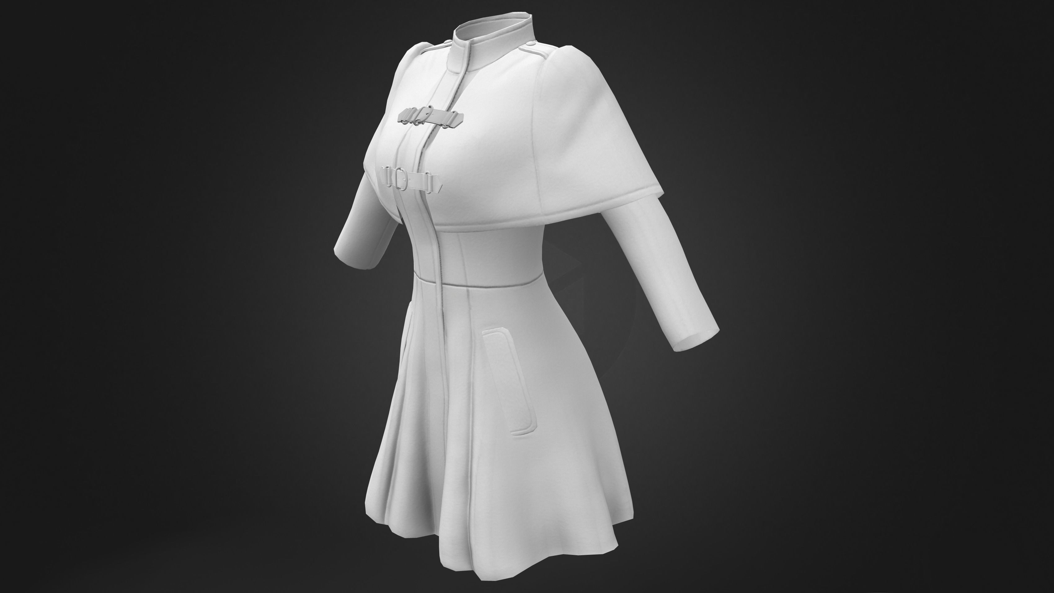 3D model Royal Court Style Band Collar Coat VR / AR / low-poly | CGTrader
