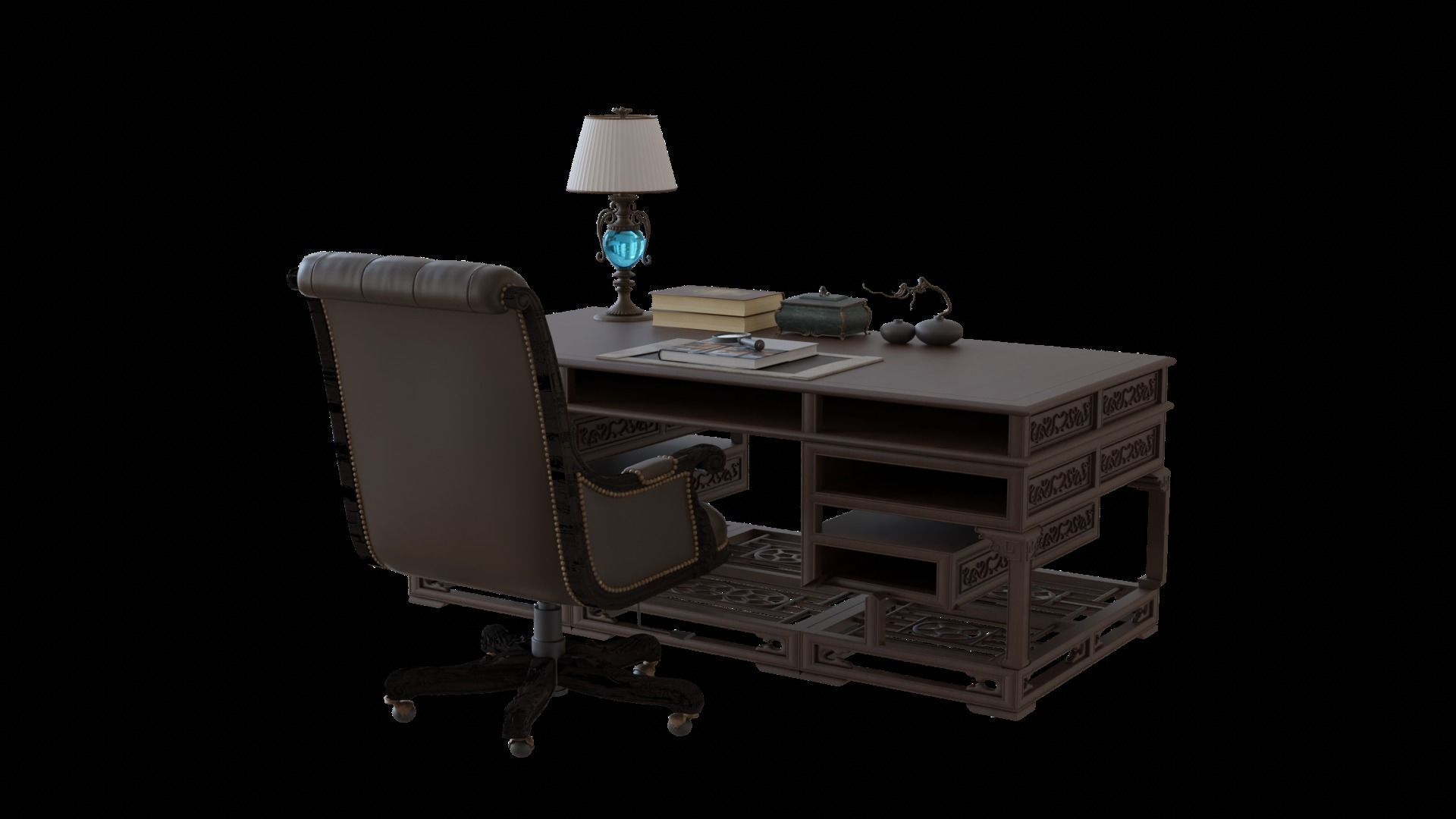 Chinese style CEO table 3D model | CGTrader