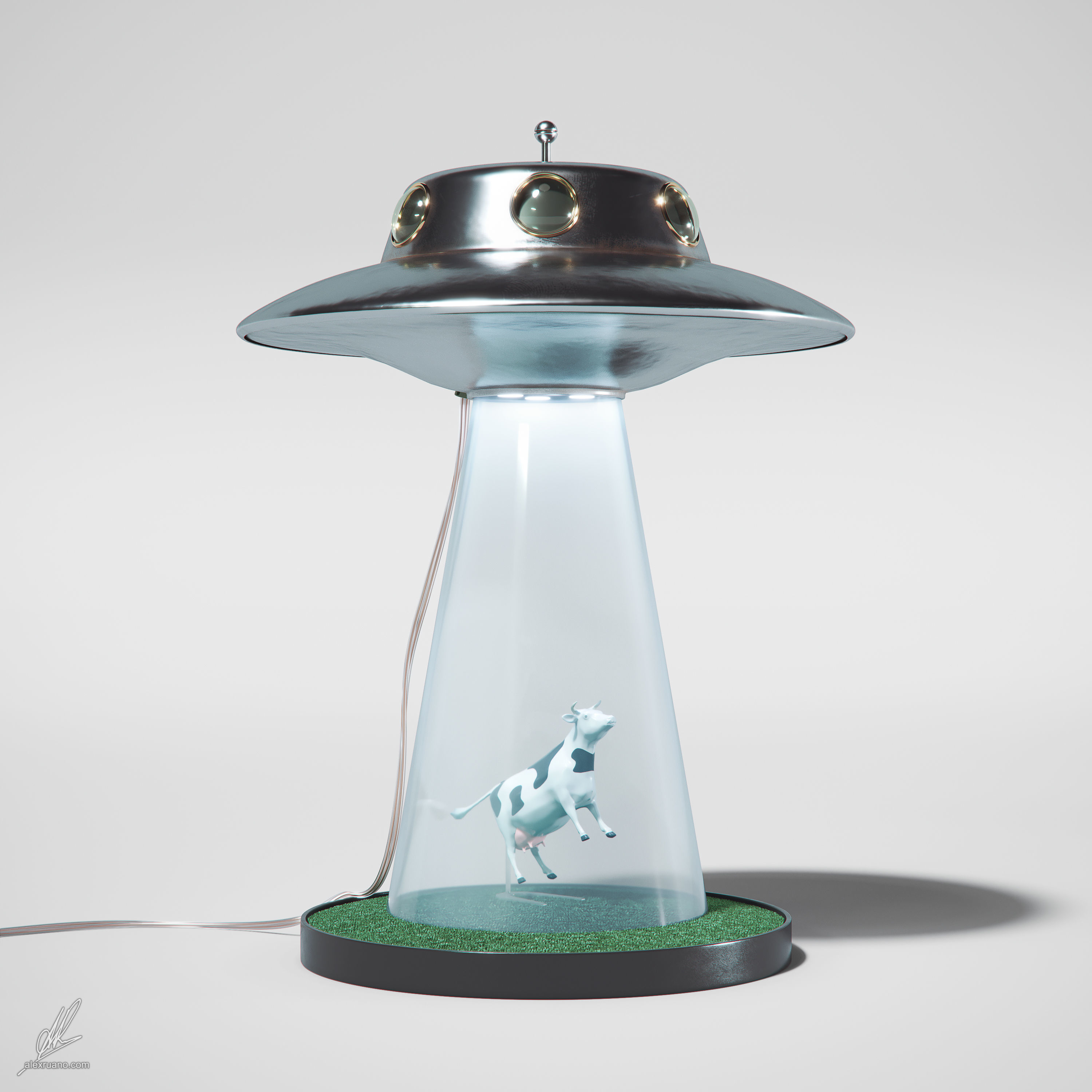 Alien Abduction Lamp 3D model | CGTrader