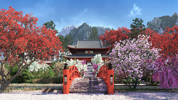 Archmodels vol 264 - collection of 40 blooming trees 3D model | CGTrader