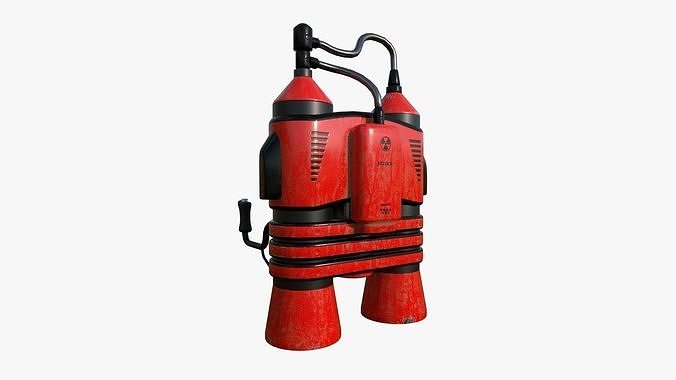3D model Jetpack E04 Red Black - SciFi Character Design VR / AR / low ...