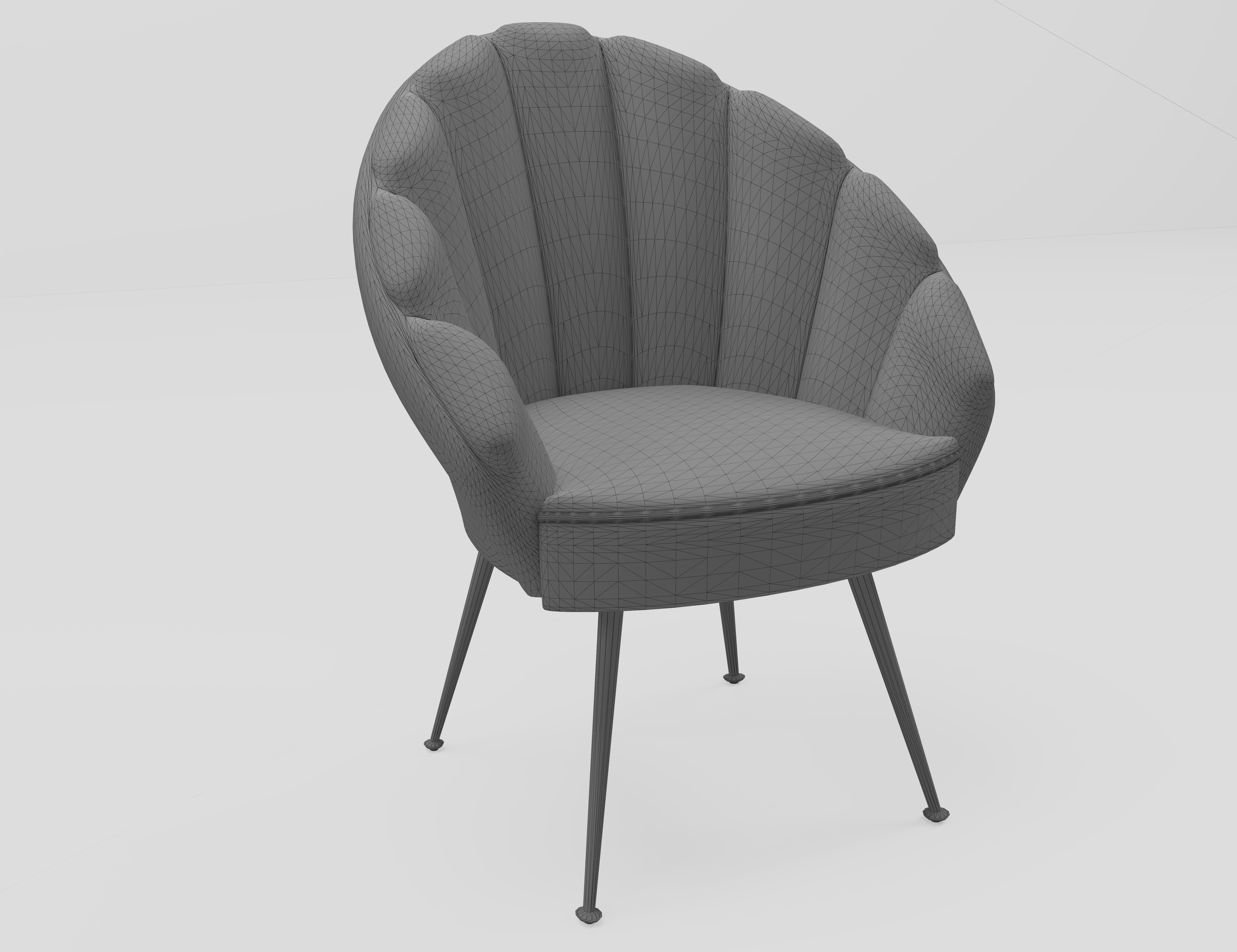 velvet shell chair 3D model | CGTrader