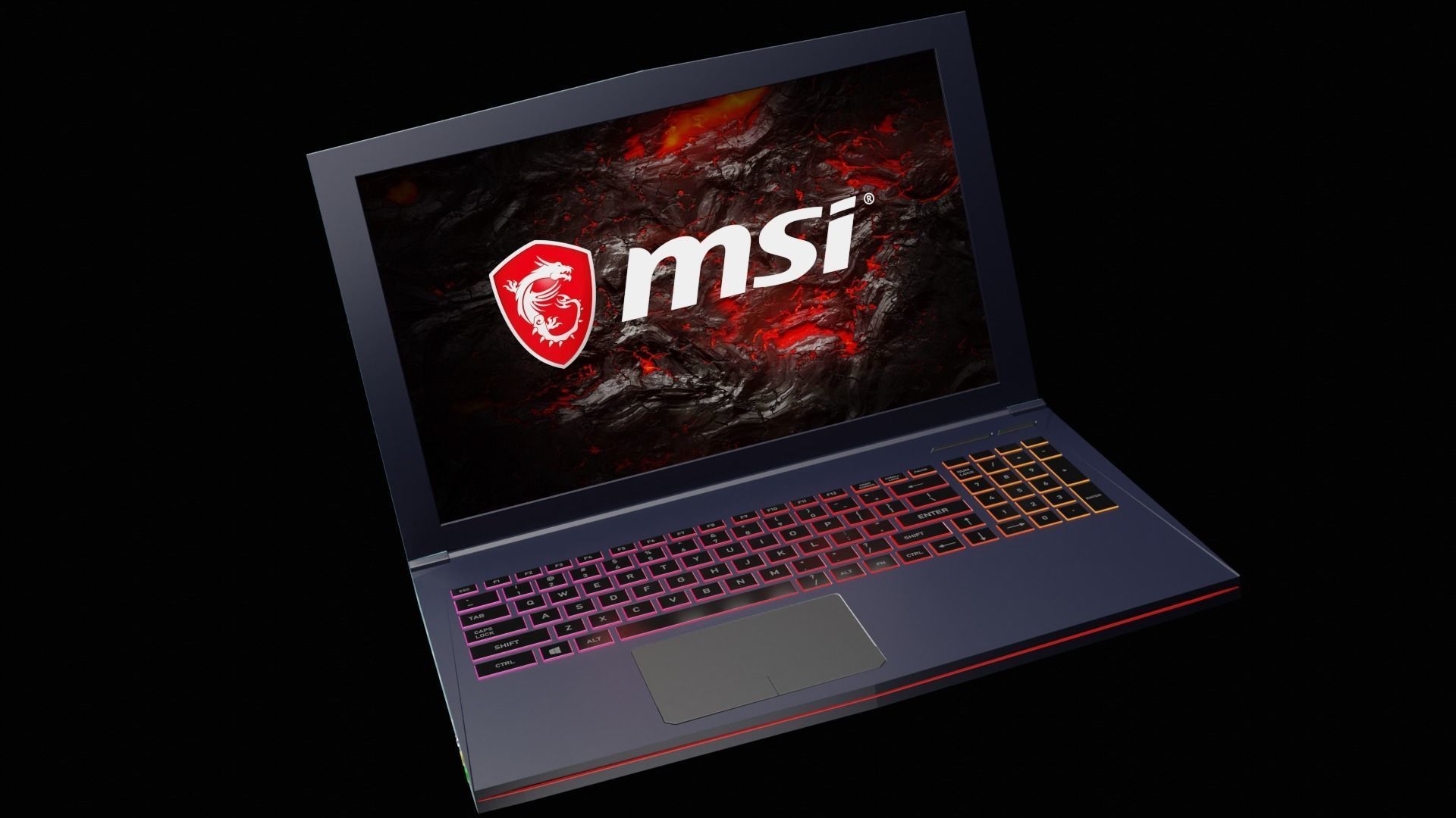 Game-Ready MSI Gaming Laptop with Animated RGB Keypad Lights 3D model ...