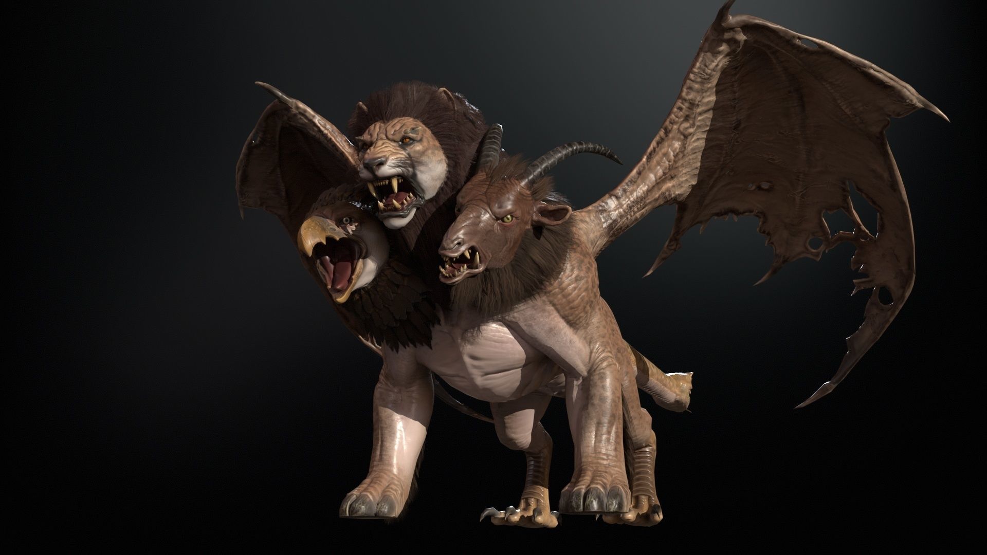 3D model Chimera VR / AR / low-poly | CGTrader