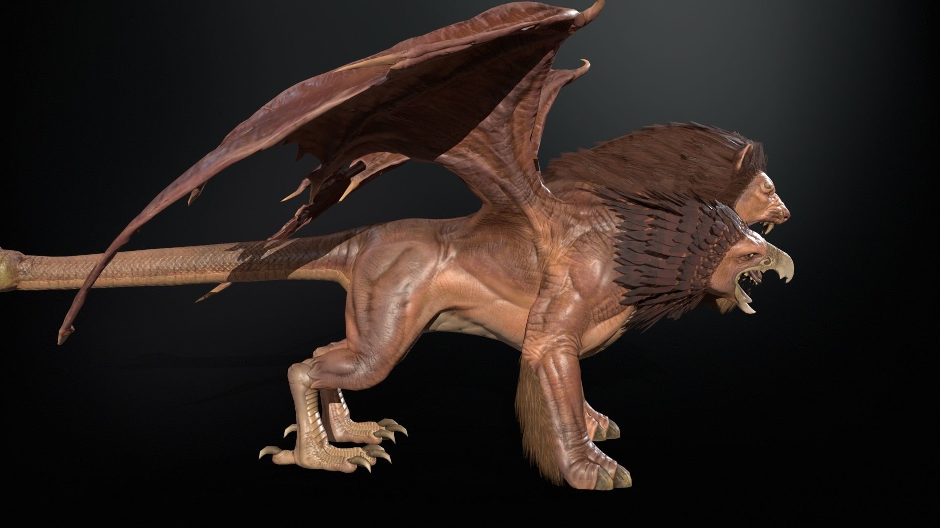 3D model Chimera dragon VR / AR / low-poly | CGTrader