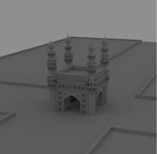 charminar 3d model mosque in hyderabad 3D model | CGTrader