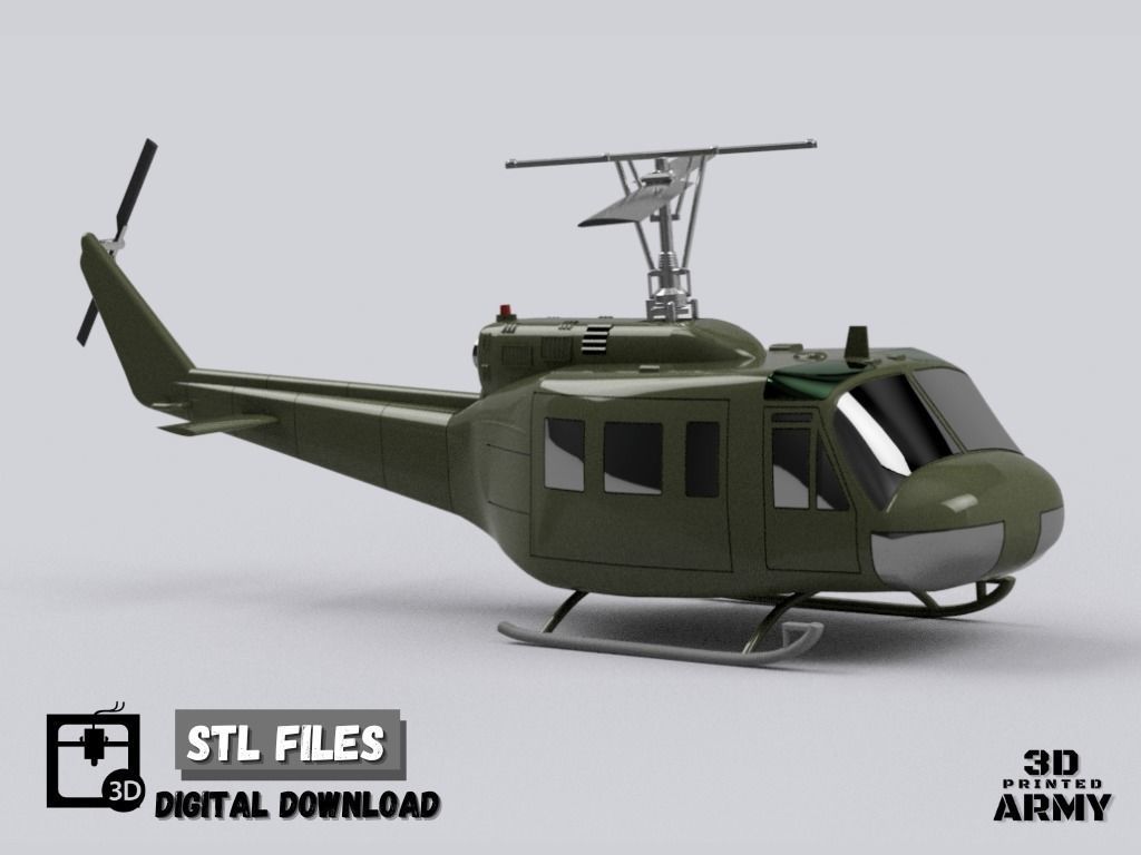 Bell UH-1 HUEY Iroquois - STL files for 3D printing 3D model 3D ...